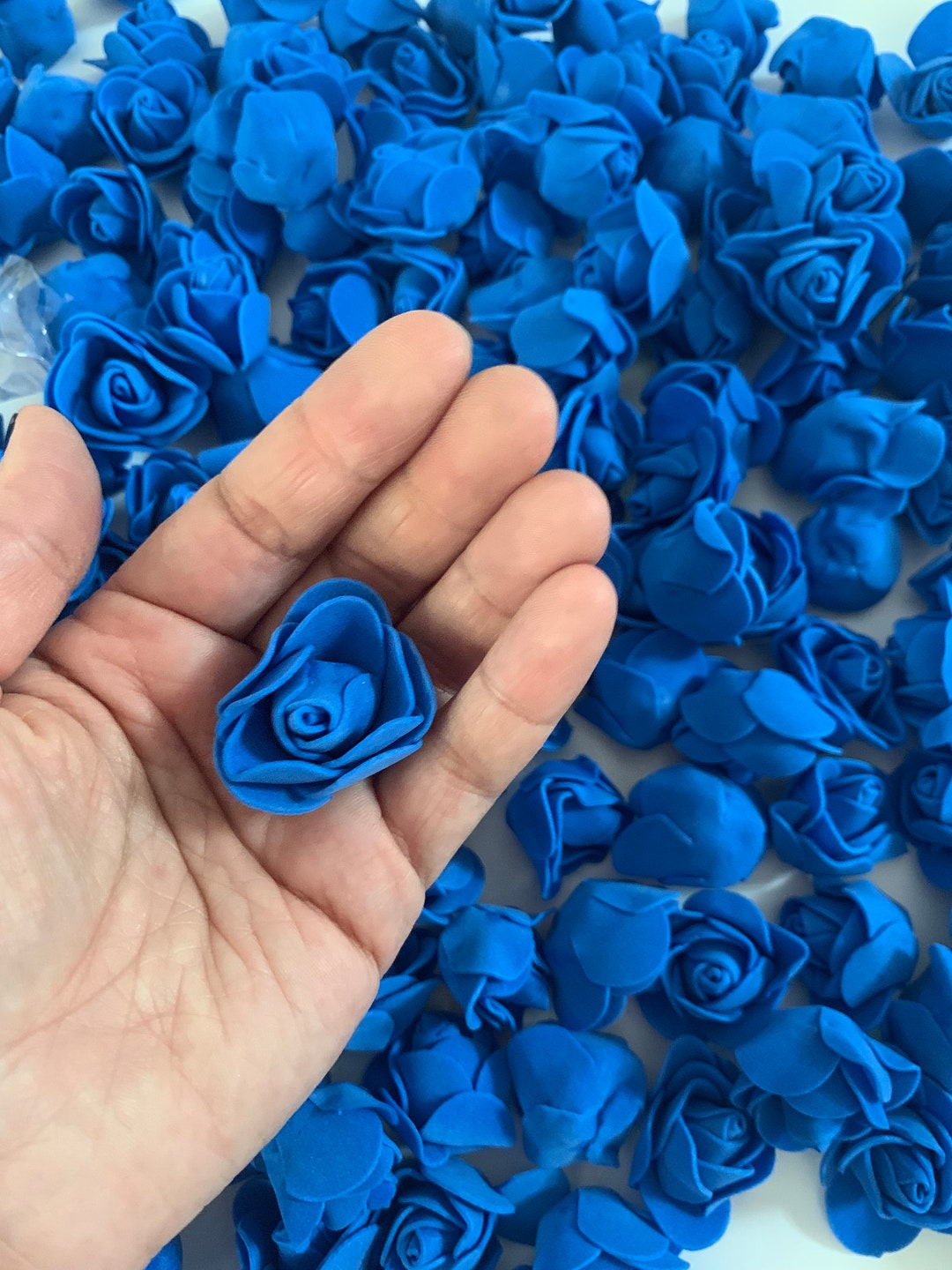 Blue Artificial Roses/ 3 Cm Fake Flowers/ Foam Roses - Etsy