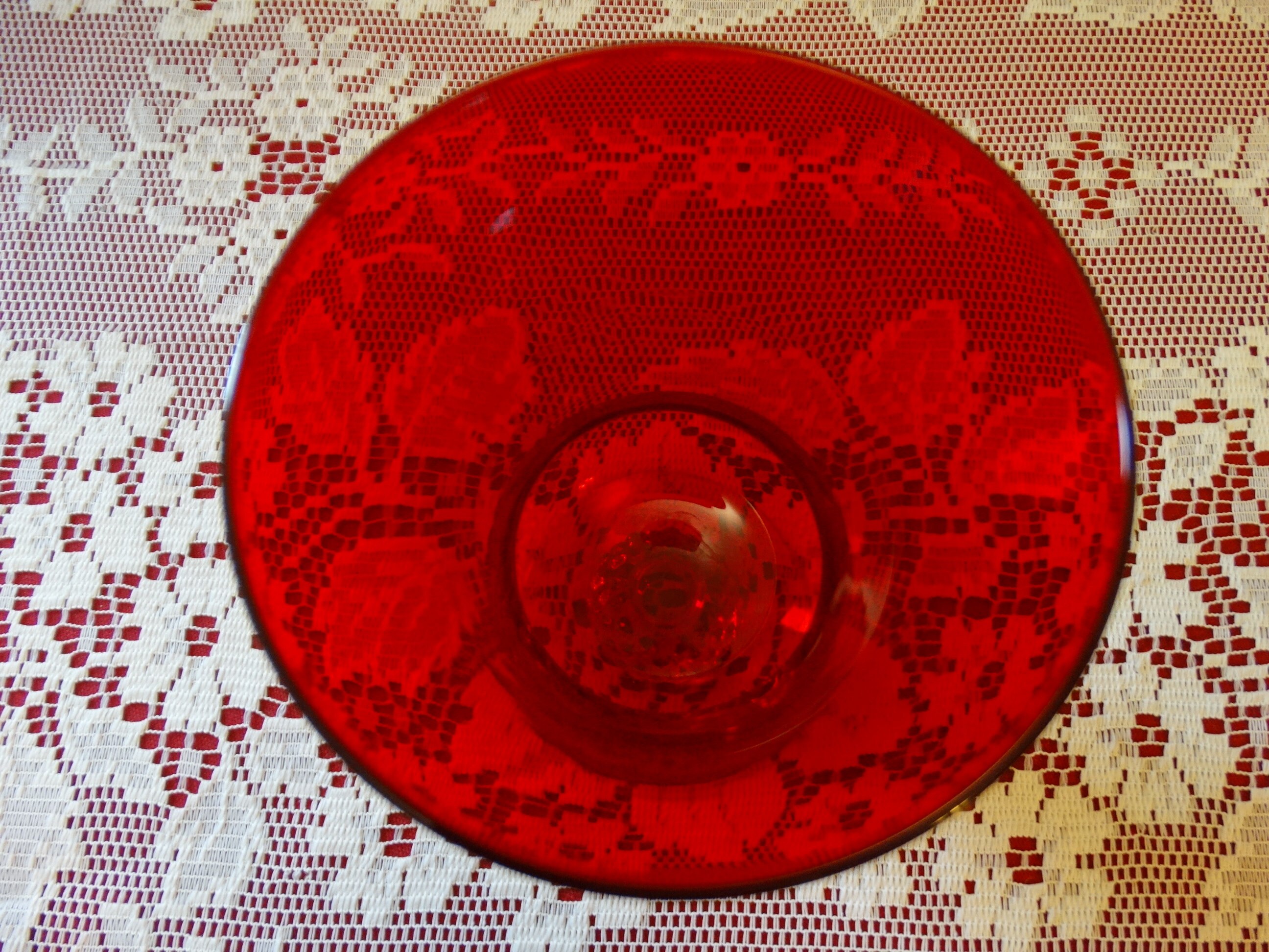 Vintage Morgantown Glass Company Golf Ball Spanish Red Urn/vase #7643 6 ...