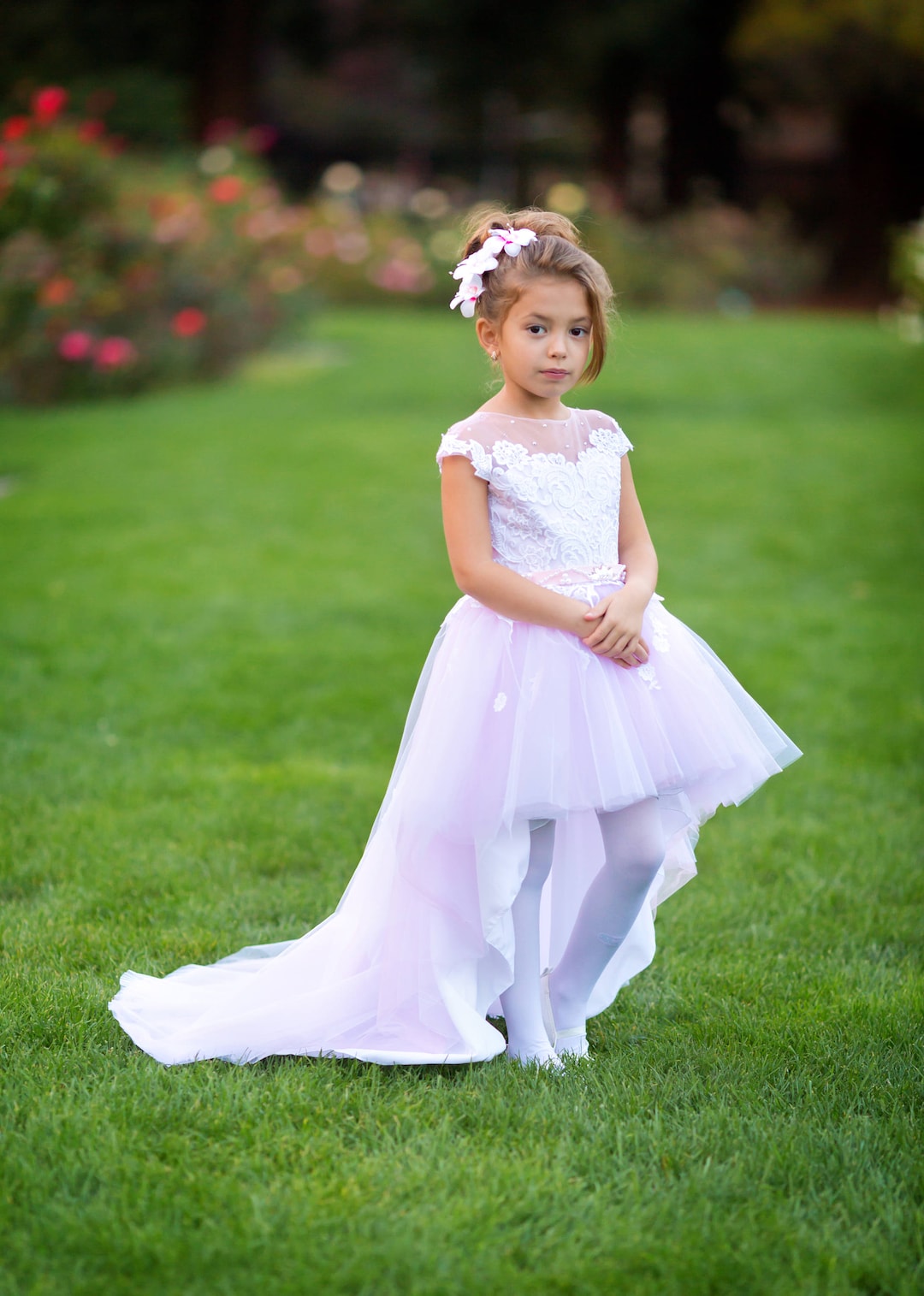 High Low Pink Flower Girl Dress Birthday Princess Special Occasion ...