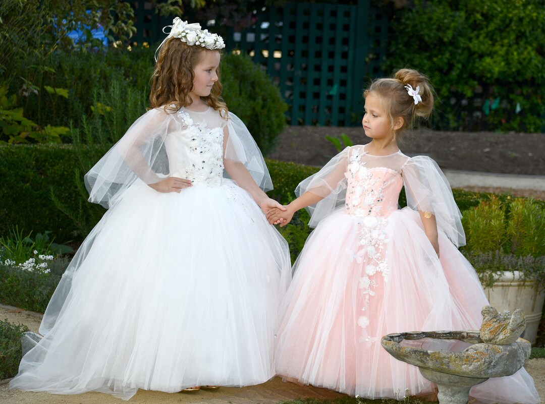 Birthday Girl Dress Ivory Flower Girl Dress Tulle, Wedding Tutu Dress ...