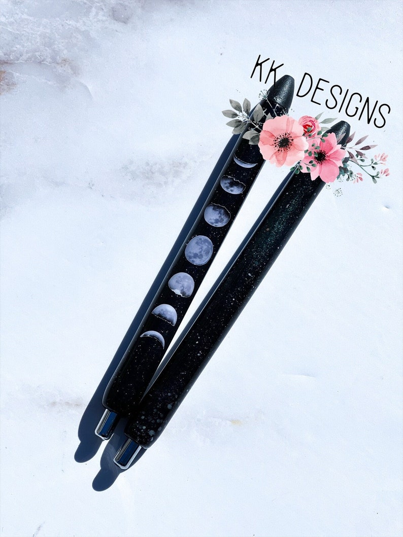 Phases of the Moon Glitter Pen, Galaxy Custom Glitter Pen, Outer Space ...
