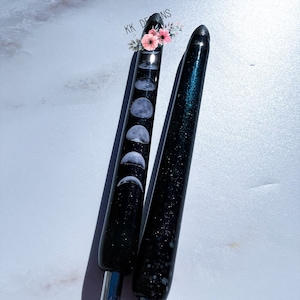 Phases of the Moon Glitter Pen, Galaxy Custom Glitter Pen, Outer Space ...