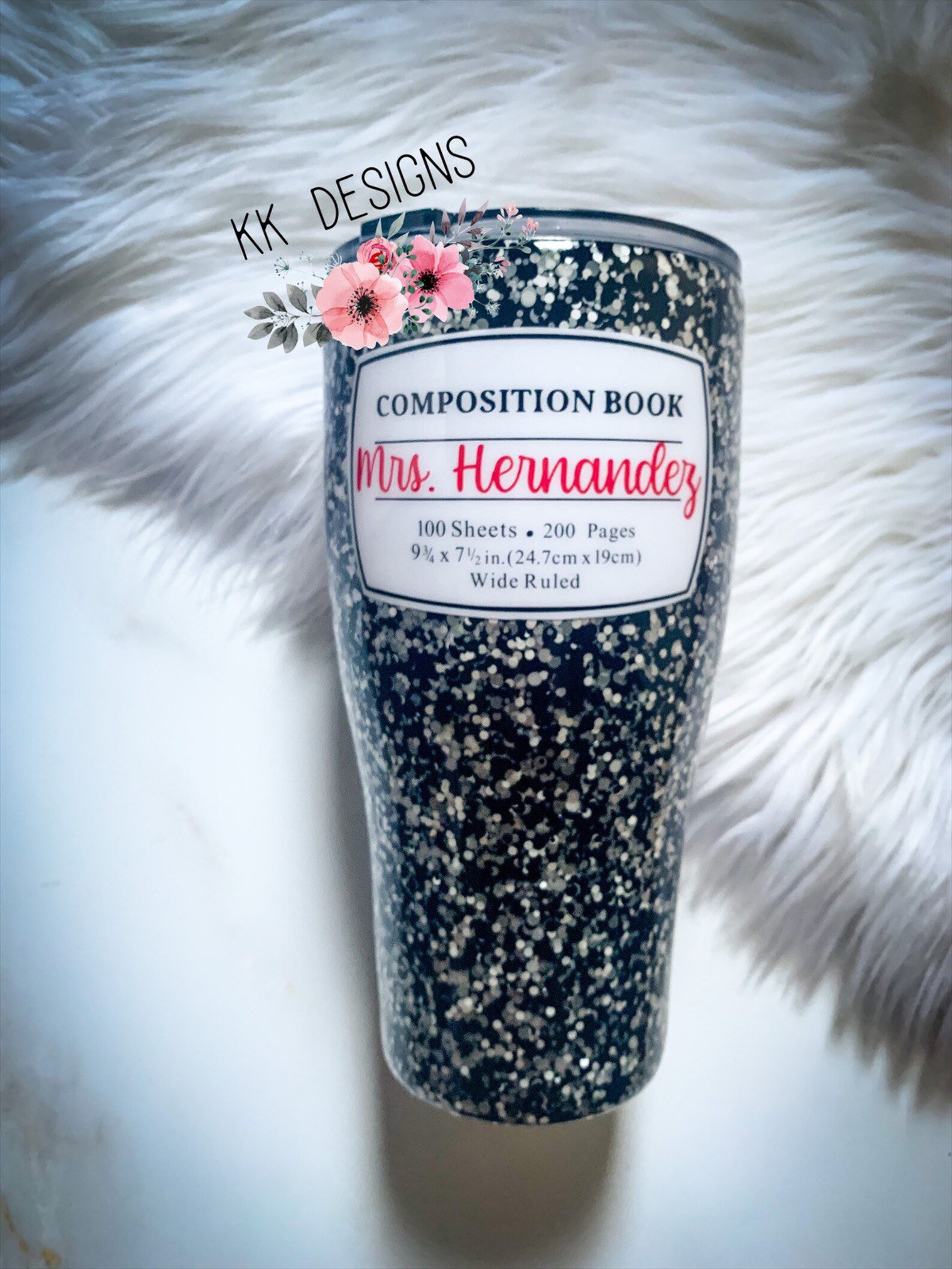 Teacher Composition Notebook Back to School Glitter Tumbler - Etsy