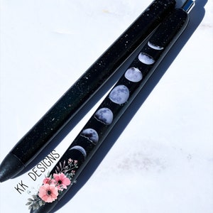 Phases of the Moon Glitter Pen, Galaxy Custom Glitter Pen, Outer Space ...