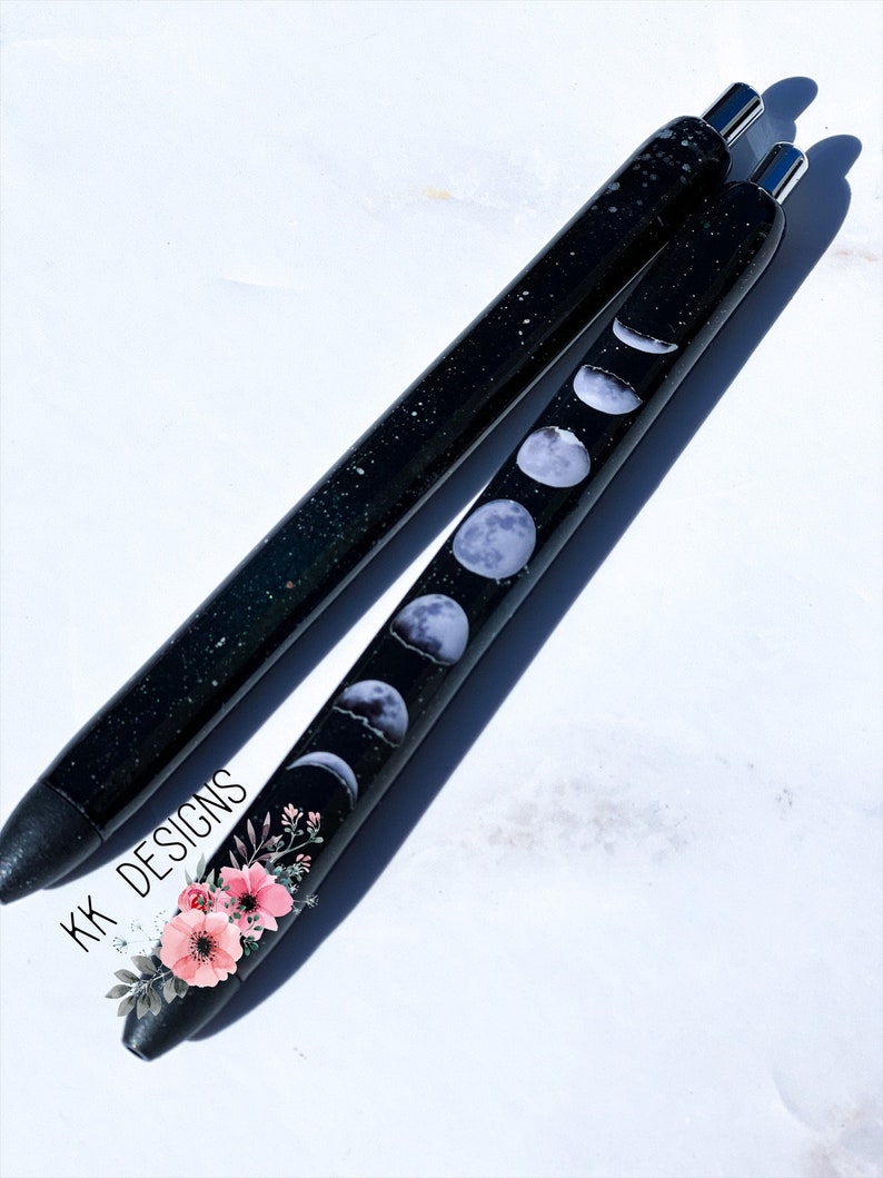 Phases of the Moon Glitter Pen Galaxy Custom Glitter Pen | Etsy