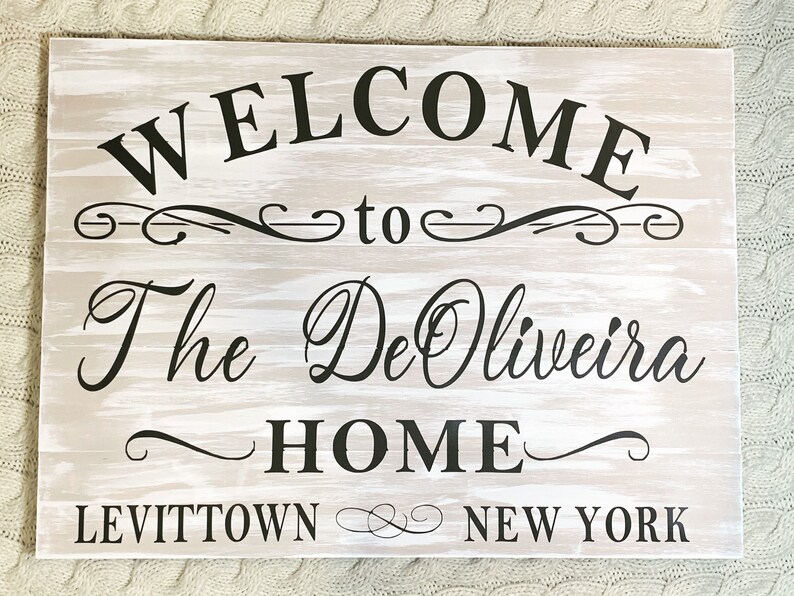 Personalized Welcome Home Sign. Rustic Wood Sign. Pallet Wood Sign ...