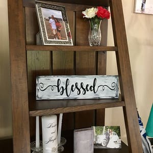 Blessed Wooden Sign. Rustic Wooden Sign. Black and White Decor. Rustic ...