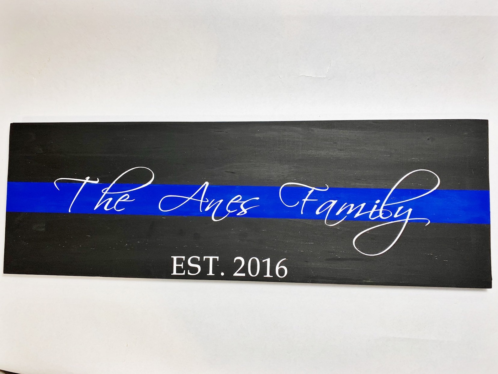 Thin Blue Line Family Sign, Personalized Police Officer Gift - Etsy