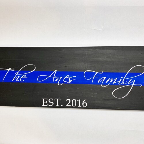 Personalized Police Officer Sign Custom Thin Blue Line Sign - Etsy
