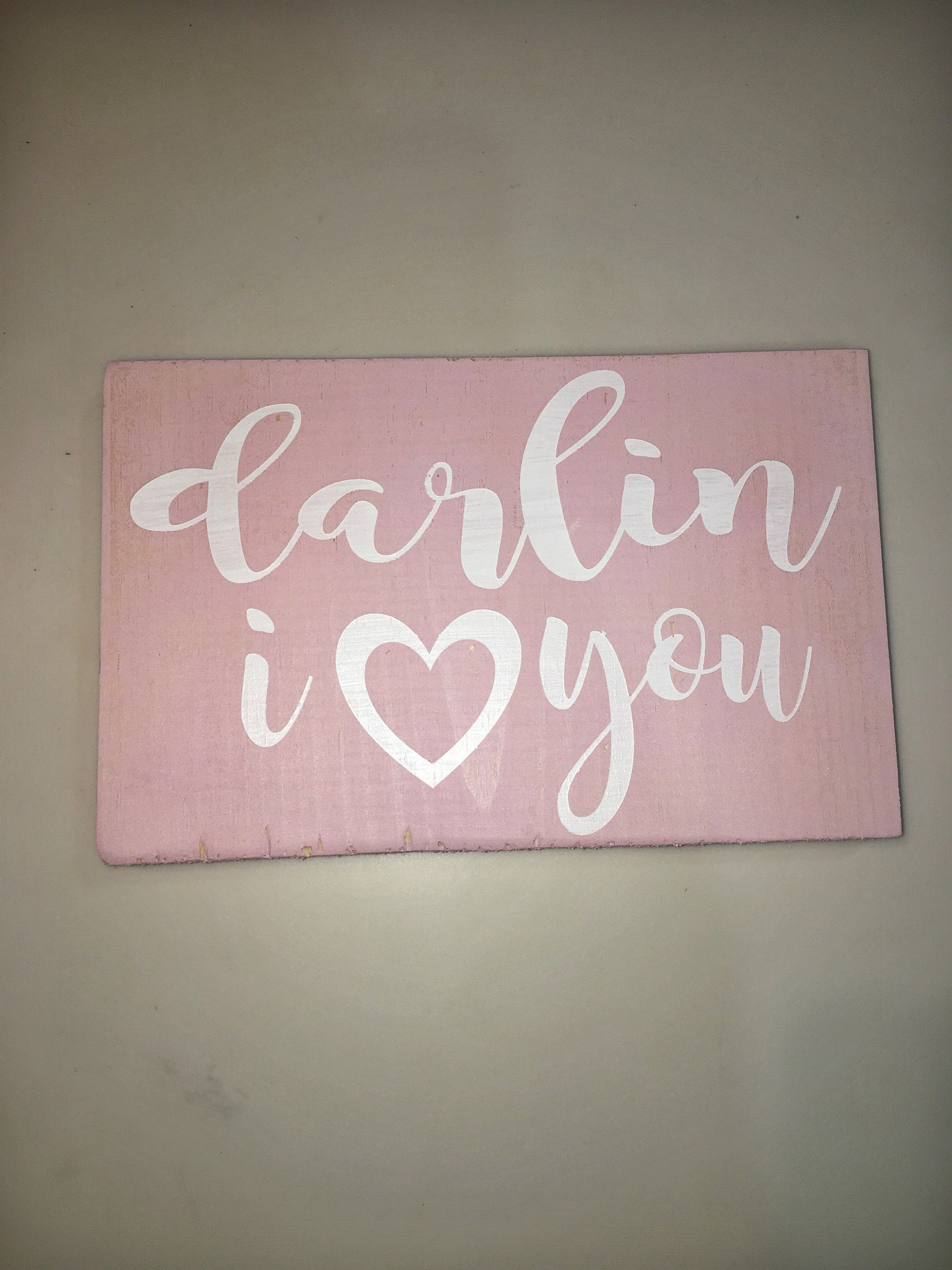 Rustic Nursery Sign: Darlin' I Love You, Baby Room Decor - Etsy