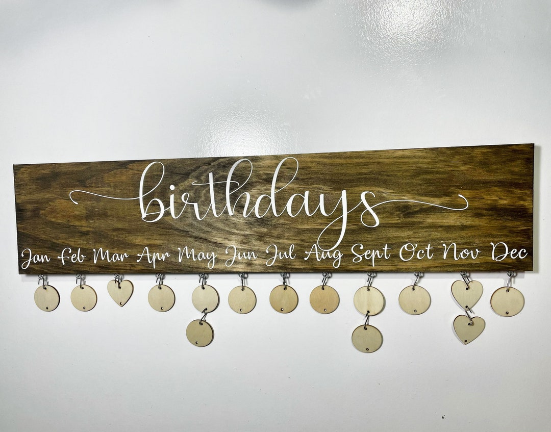 Birthday Tracker. Remember the Birthdays. Birthday Sign. Family ...