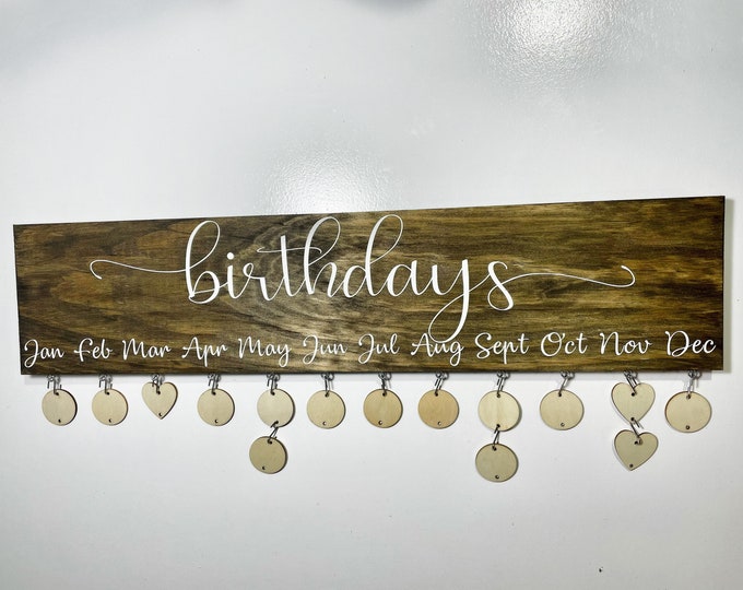 Birthday Tracker. Remember the Birthdays. Birthday Sign. Family ...