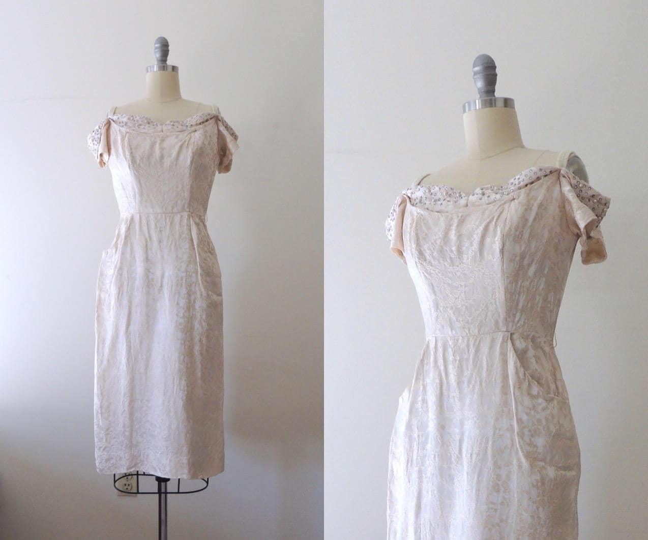 White off Shoulder Vintage Dress - Etsy