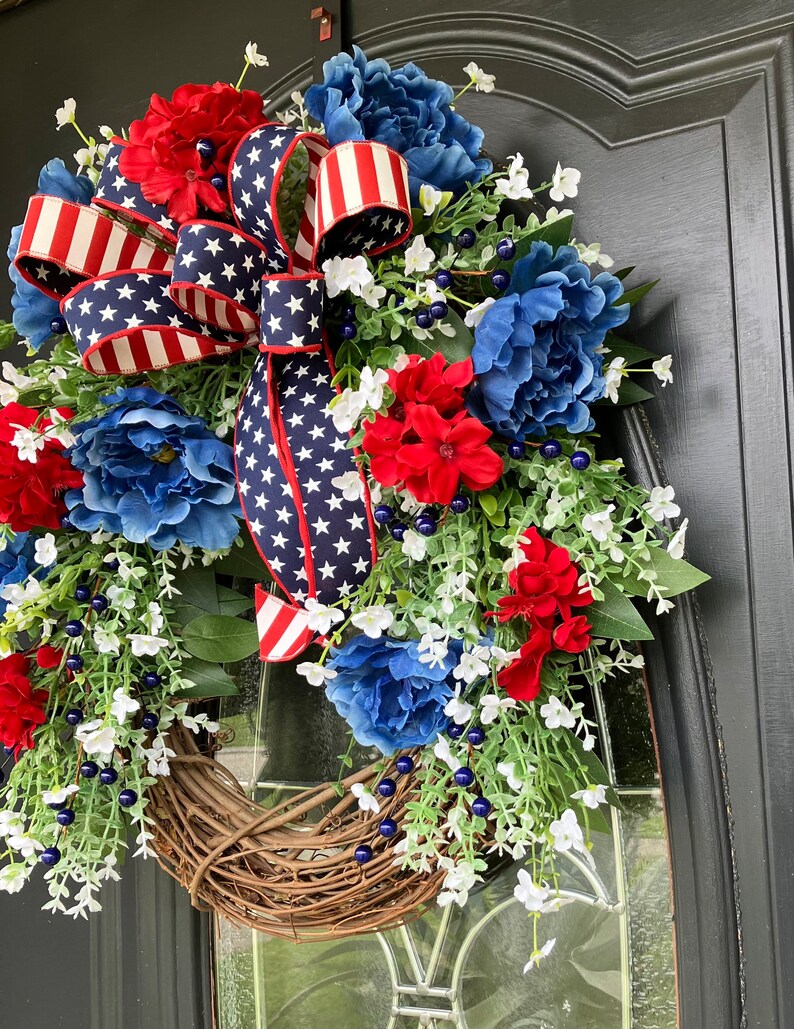 Patriotic Wreath Memorial Day Wreath Veterans Day Wreath - Etsy