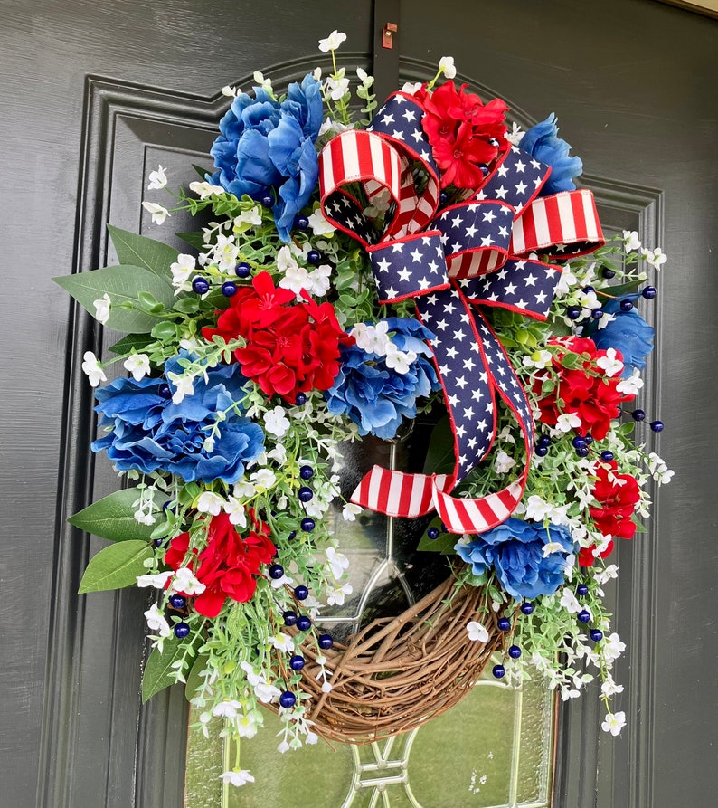 Patriotic Wreath Memorial Day Wreath Veterans Day Wreath - Etsy