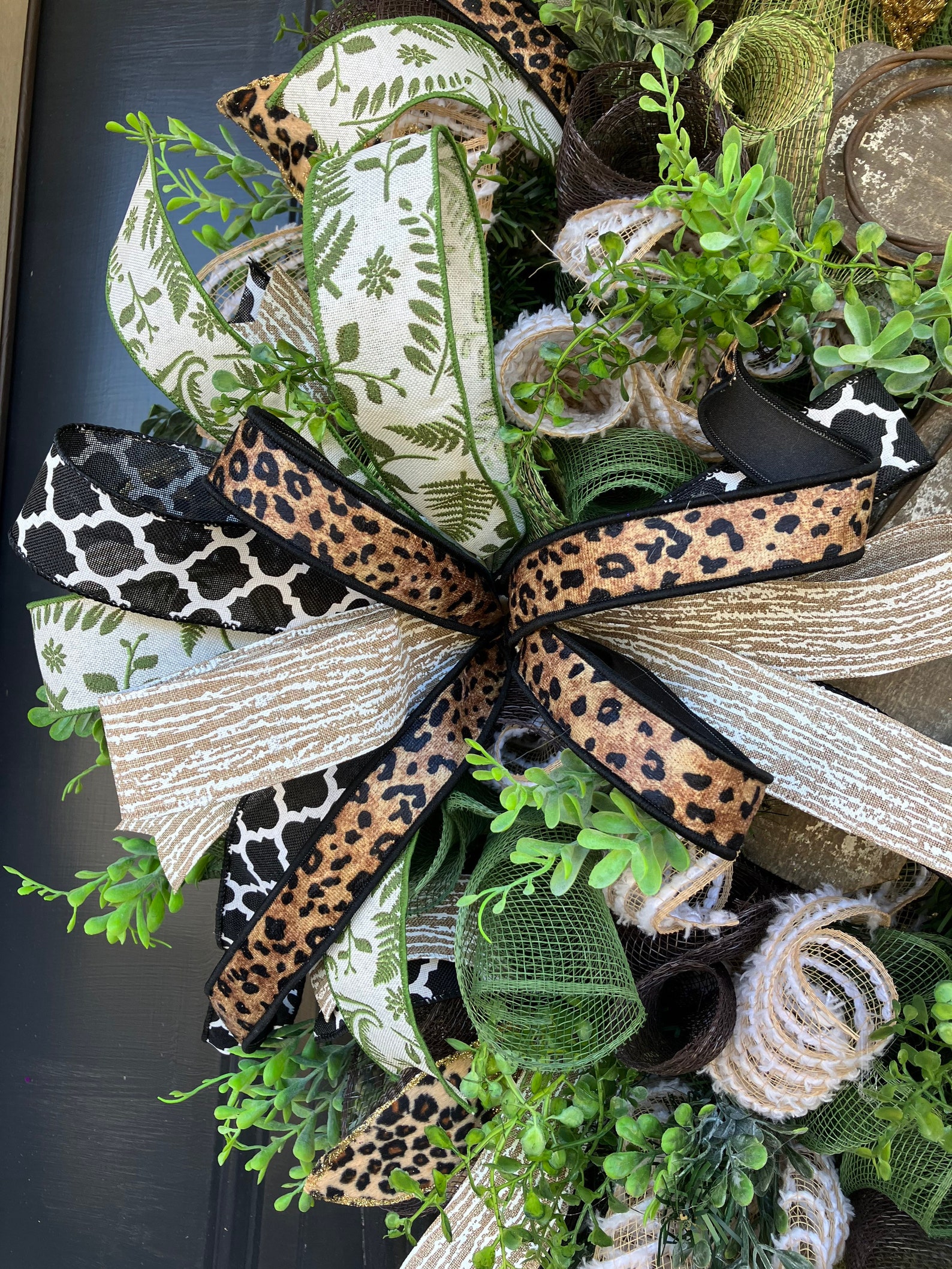 Rustic Cross Everyday Wreath, Leopard Spring Wreath, Easter Cross ...