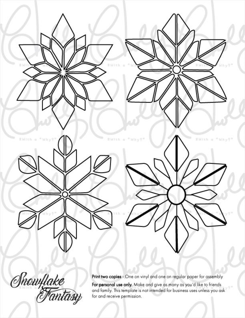 Snowflake Stained Glass Templates | Downloadable PDF Patterns for ...