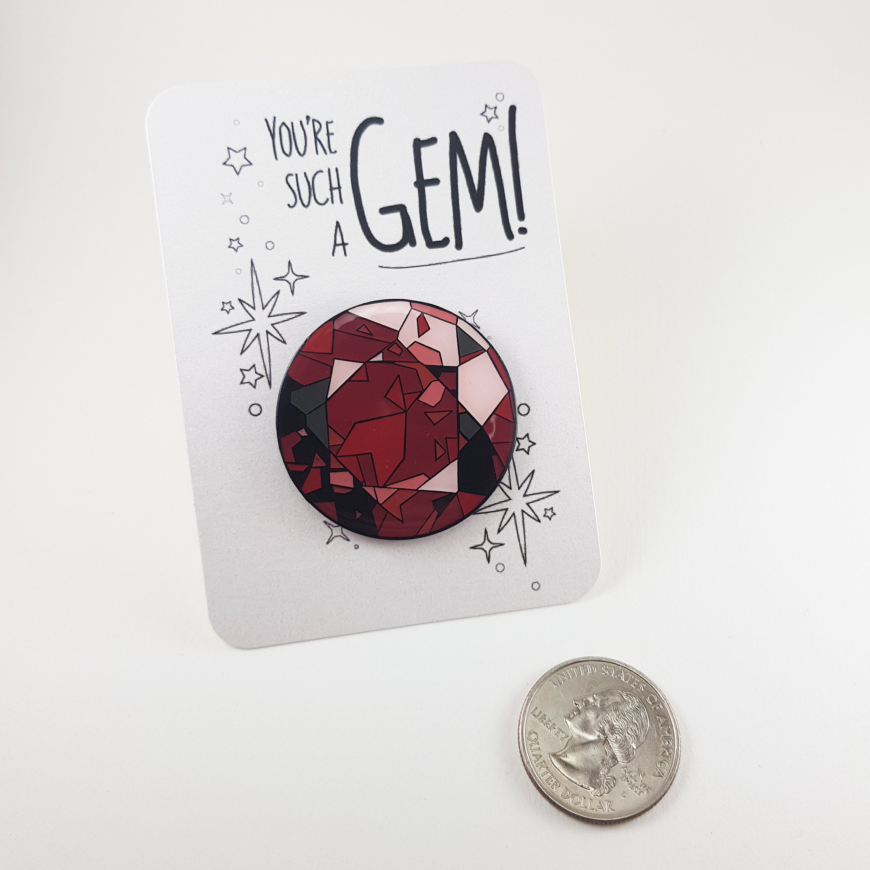 Garnet Enamel Pin / Brooch - Etsy