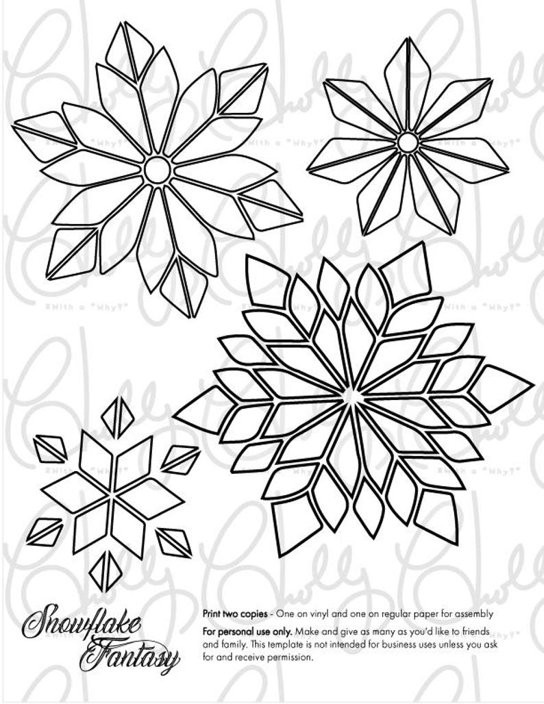 Snowflake Stained Glass Templates | Downloadable PDF Patterns for ...
