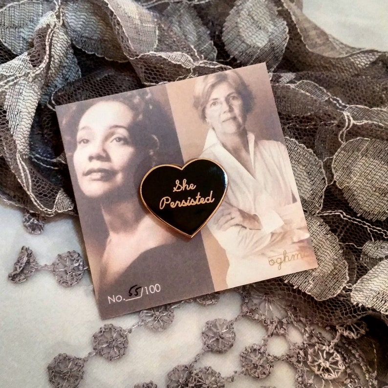 She Persisted Enamel Pin: Black Variations | Etsy