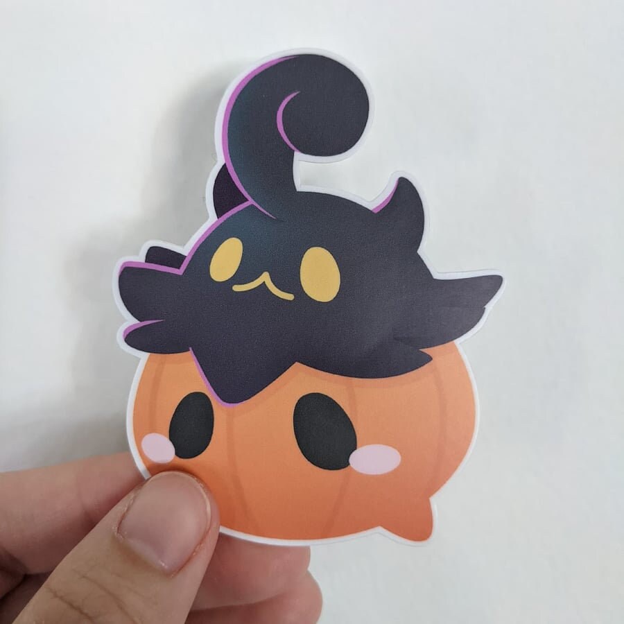 Mini Mimikyu & Pumpkaboo Vinyl Sticker Set Paper Stickers, Labels ...
