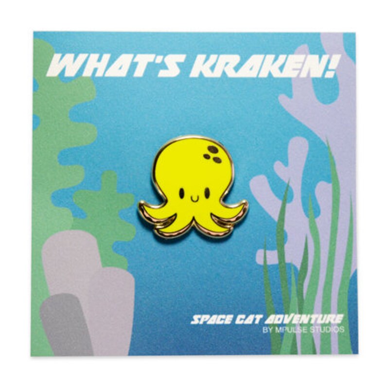 Cute Octopus Get Kraken! 1" Inch Hard Enamel Pin - Etsy
