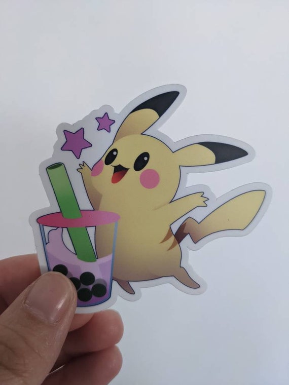 Cute Pikachu Boba 3x3 Vinyl Stickers - Etsy