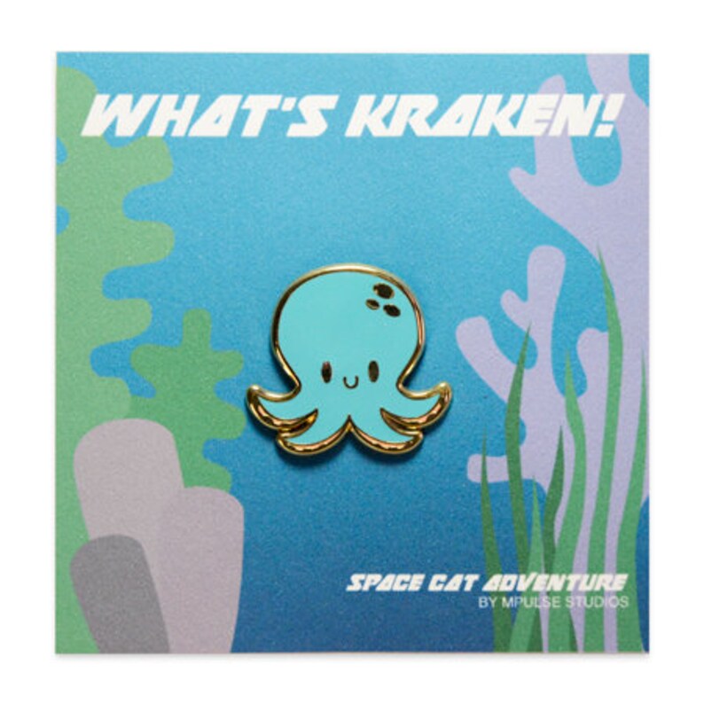 Cute Octopus Get Kraken! 1" Inch Hard Enamel Pin - Etsy