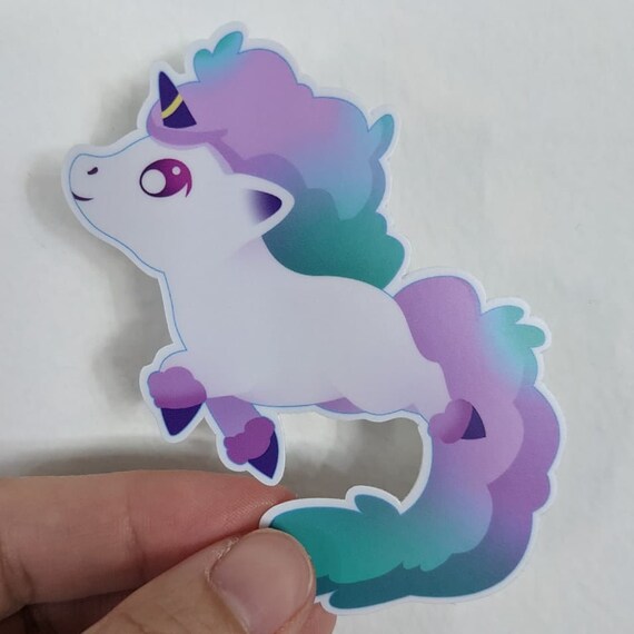 Cute Pokemon Alolan Ponyta 3x3 Vinyl Stickers - Etsy