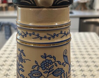 Schultz & Dooley Beer Stein With Shaker and Figurine – Blue and White ...