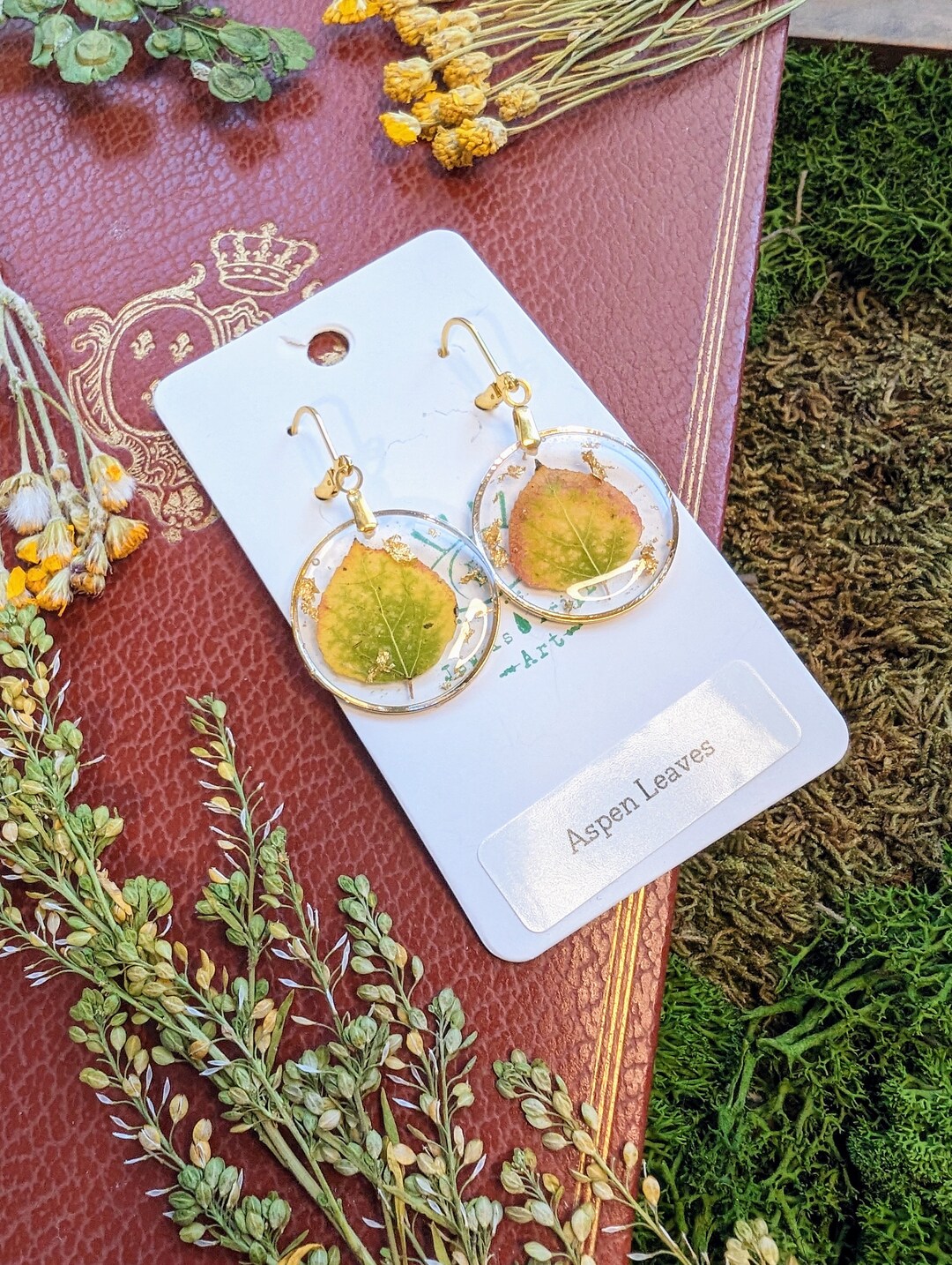 Aspen Leaf Earrings, Cottagecore Earrings, Colorado Earrings, Fae Jewelry, Witchy Jewelry - Etsy