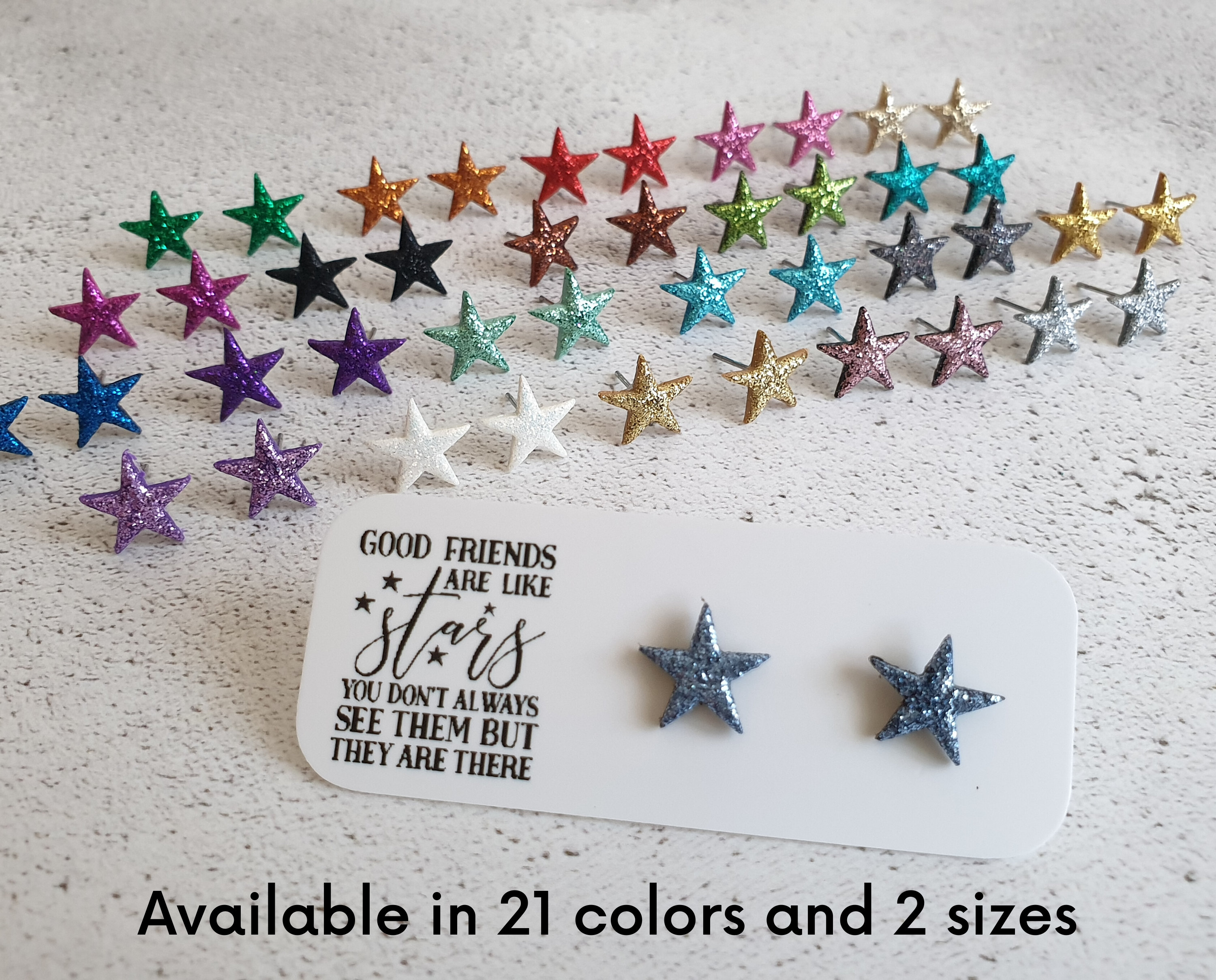 Glitter star earrings Celestial earrings sparkly Glitter | Etsy