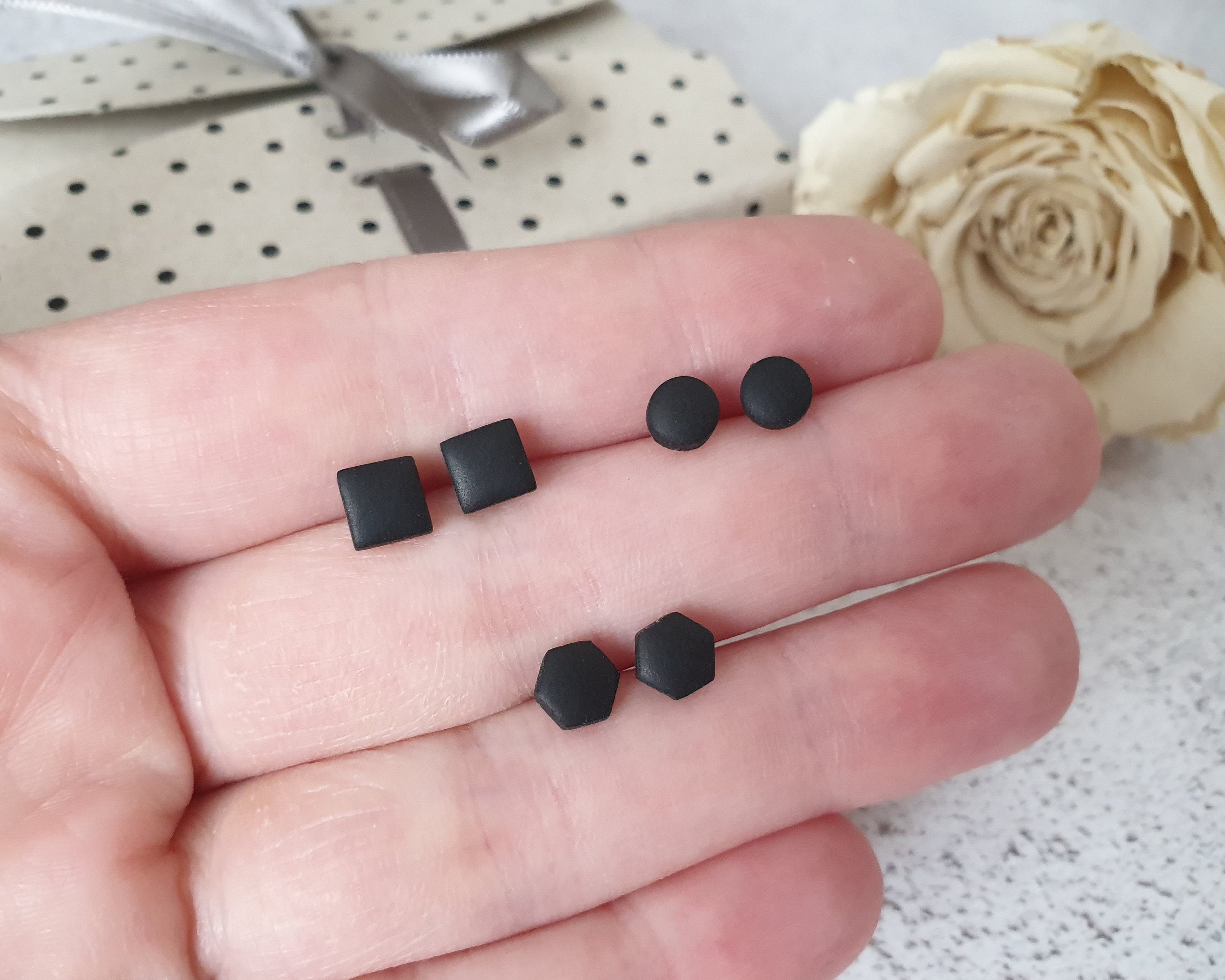 Tiny Stud Earrings Set Set of 3 Earrings Pairs Small Earring - Etsy
