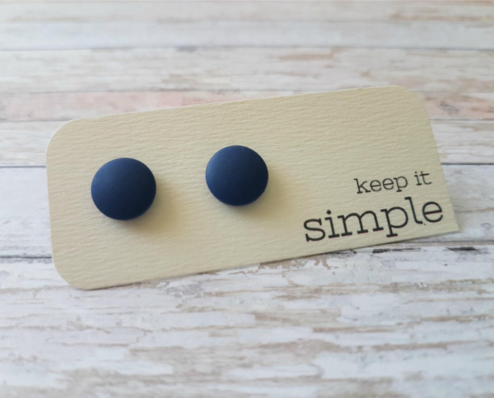 Navy Blue Earrings, Dark Blue Earrings, Stud Earrings for Men, Navy ...