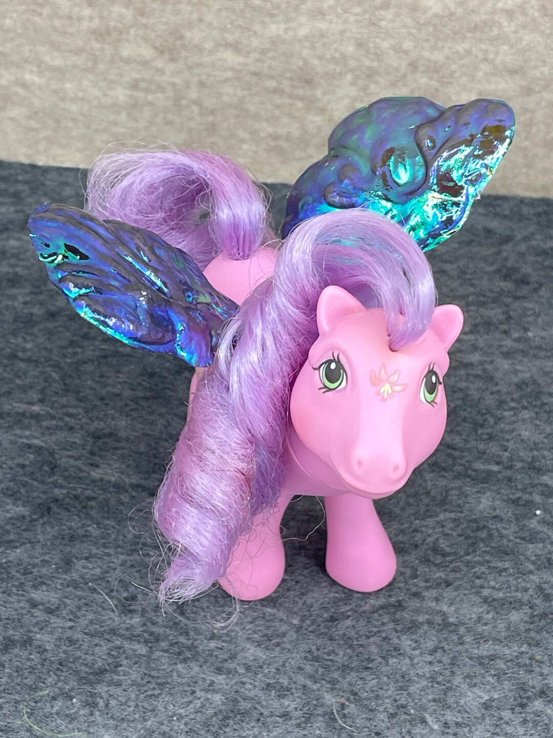 My Little Pony G1 Vintage Flutter Pony Lily With Custom Peacock Wings ...