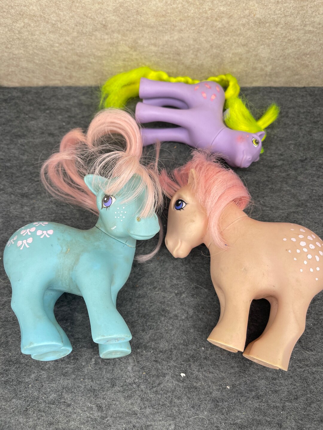 My Little Pony G1 Vintage as is Needs TLC 3 Flat Foot Cotton Candy ...