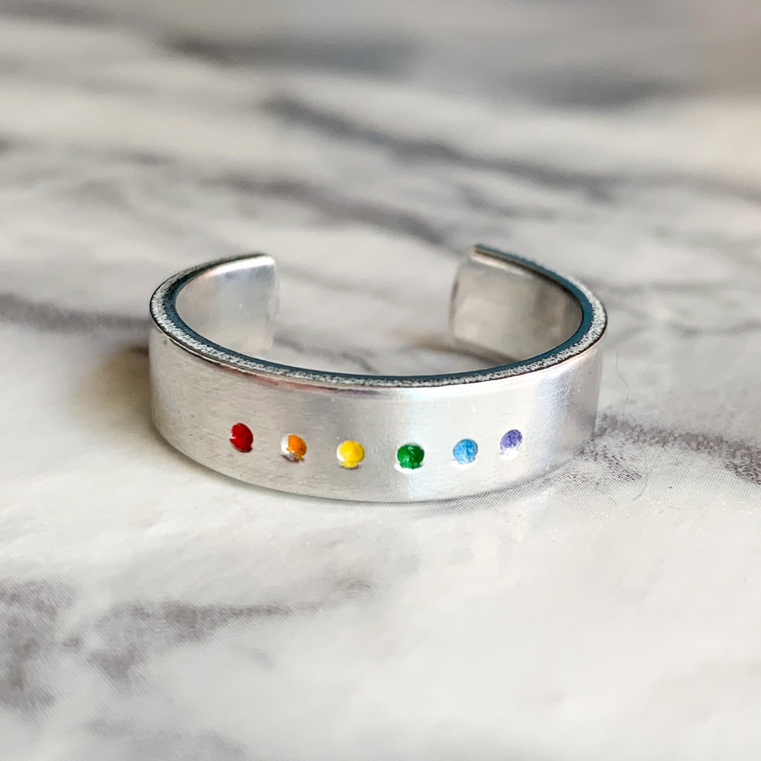 Queer Pride Minimalist Ring | Rainbow Ring | LGBTQIA+ Ring | LGBT Ring ...