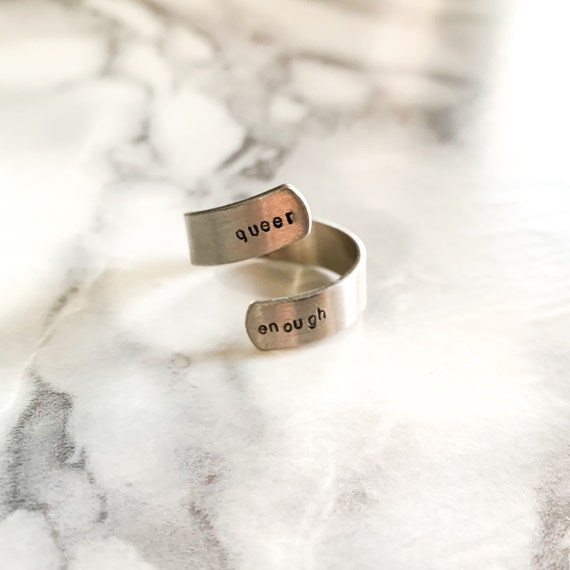 Queer Enough Ring LGBTQIA Ring Reminder Ring Pride Ring - Etsy