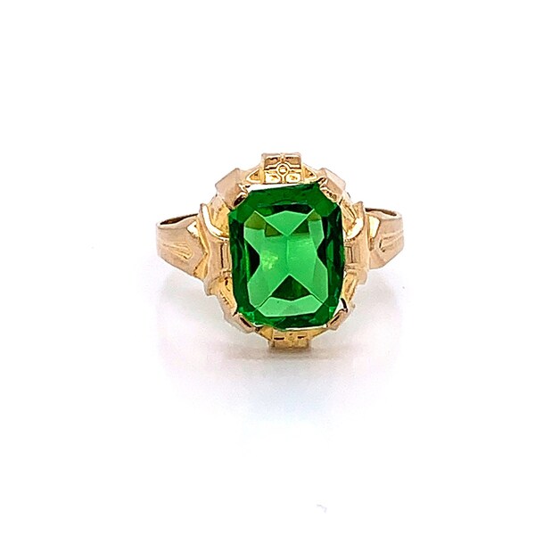 Green Stone Ring - Etsy