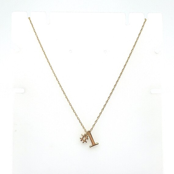 Vintage 14k yellow gold Number 1 Charm Pendant Neckla… - Gem