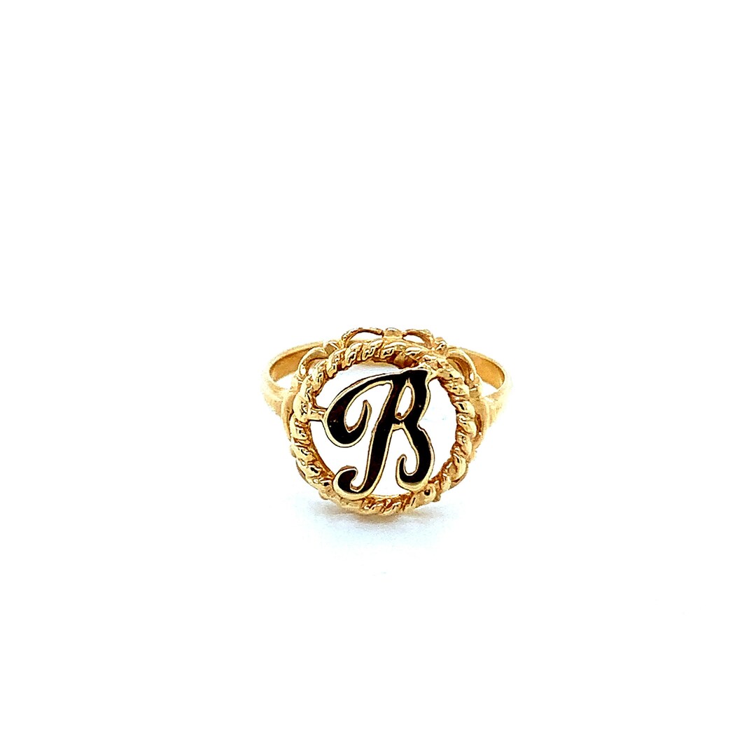 Vintage 14K Yellow Gold Initial R Signet Ring - Etsy