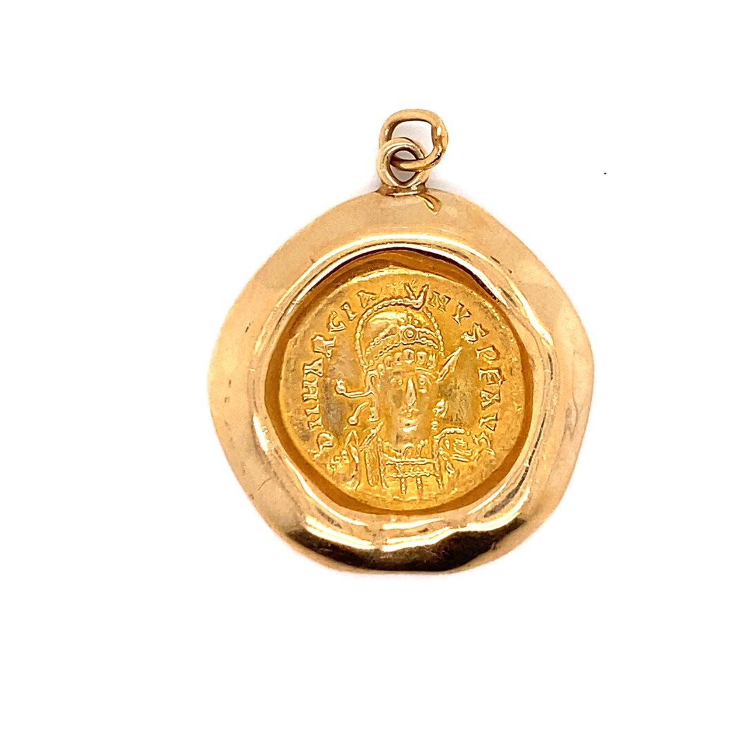 Vintage 14k Yellow Gold Reproduction Roman Stamp Charm - Etsy