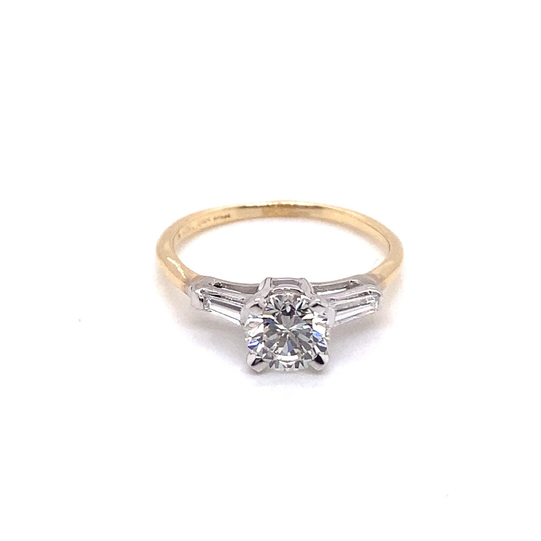 Vintage 1990’s 14k 2 Tone Gold Round Diamond Engagement Ring With ...