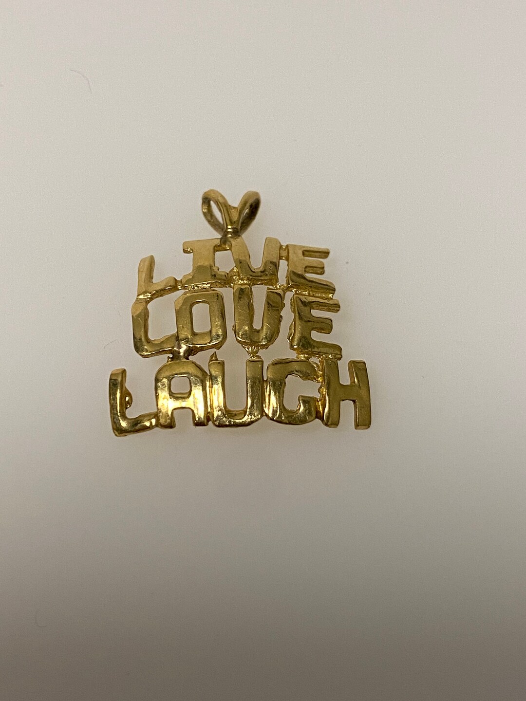 Vintage 14k Yellow Gold Live Love Laugh Charm - Etsy