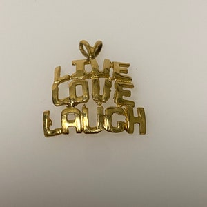Vintage 14k Yellow Gold Live Love Laugh Charm - Etsy
