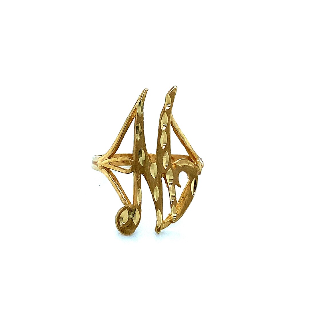 Vintage 14K Yellow Gold Script Initial N Signet Ring - Etsy