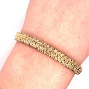 Vintage 14k Yellow Gold Snake Skin Style Bracelet - Etsy