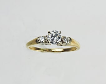 Vintage 1980's Diamond Engagement Ring .26ct | Etsy