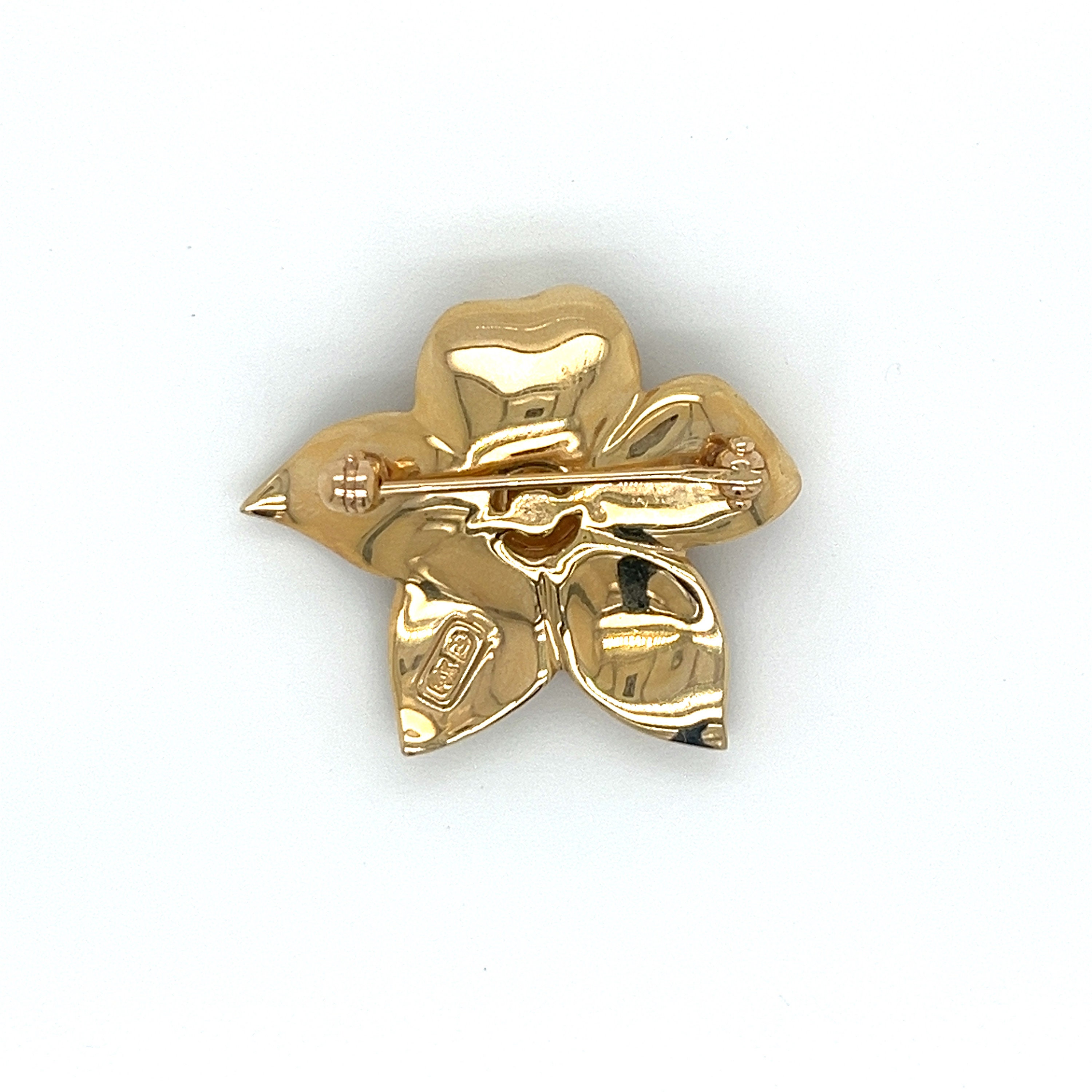 Vintage 14k Yellow Gold Flower Pin - Etsy