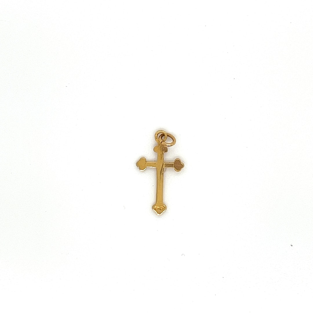 Vintage 10k Yellow Gold Small Cross Pendant - Etsy